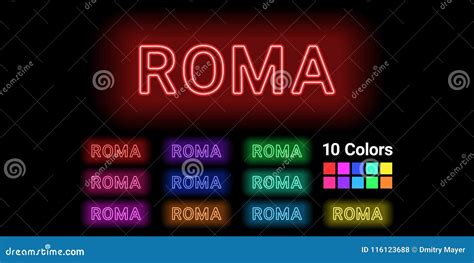 Neon Name Of Roma City Stock Vector Illustration Of Electric 116123688