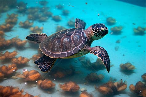 游泳的小海龟高清图片下载 正版图片600751854 摄图网