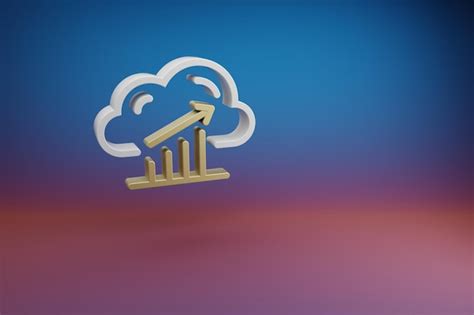 Premium Photo Beautiful Cloud Server Analytics Symbol Icon On A Bright Colored Background 3d
