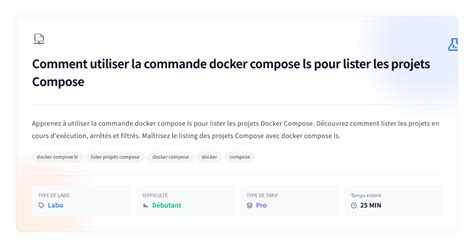 Comment Utiliser La Commande Docker Compose Ls Pour Lister Les Projets Compose Labex
