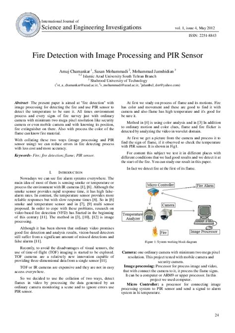 pdf fire detection with image processing and pir sensor