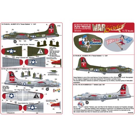 Kits World Kw148109 1 48 Decal Boeing B 17g Flying Fortress Texas Raiders