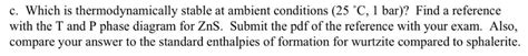 Solved C Which Is Thermodynamically Stable At Ambient