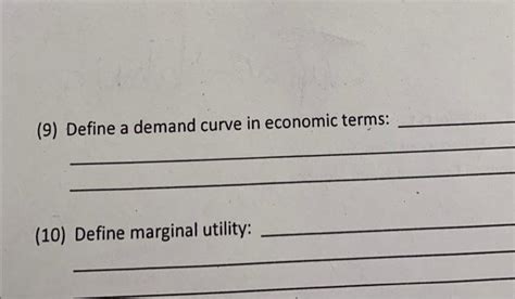 Solved 10 Define Marginal Utility