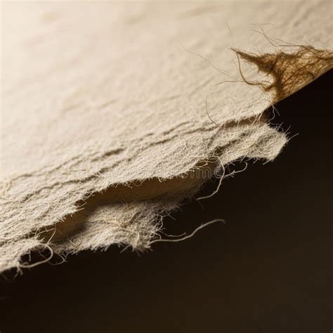 Up Of Frayed Textured Paper Edges Revealing Fibrous Material Stock