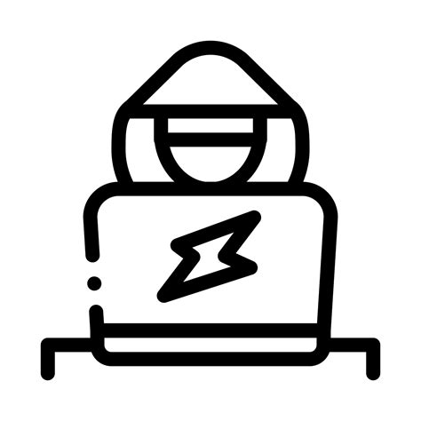 Hacker Icon Vector Outline Illustration 17432450 Vector Art At Vecteezy