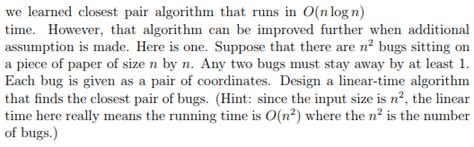 Solved We Learned Closest Pair Algorithm That Runs In On