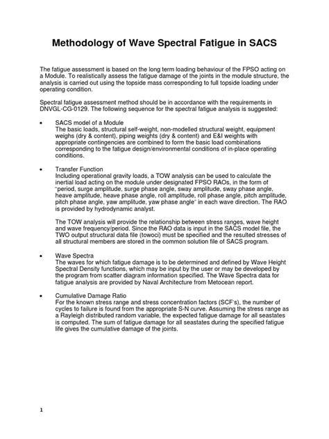Attachment 3 Methodology Of Wave Spectral Fatigue Analysis Pdf