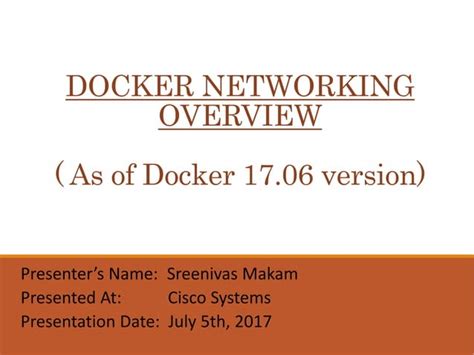 Docker Networking Overview Ppt