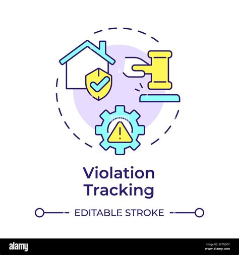 Violation Tracking Multi Color Concept Icon Stock Vector Image And Art