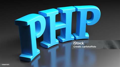 Php 블루 구부러진 쓰기 검은 색 배경에 격리 3d 렌더링 그림 Php 프로그래밍 언어에 대한 스톡 사진 및 기타 이미지