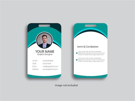 다목적 비즈니스 Id 카드 디자인 및 사무실 Id 카드 디자인 프리미엄 벡터