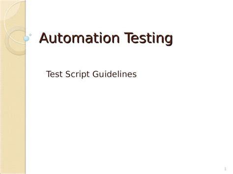 Ppt Automation Test Scripting Guidelines V Dokumen Tips