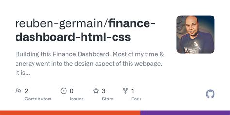 Github Reuben Germainfinance Dashboard Html Css Building This
