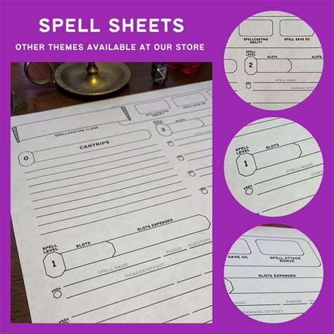 Dnd 5e Character Sheet And Spell Sheets Printable Pdfs For Dungeons And