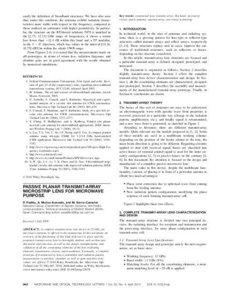 Pdf Passive Planar Transmit Array Microstrip Lens For Microwave Purpose