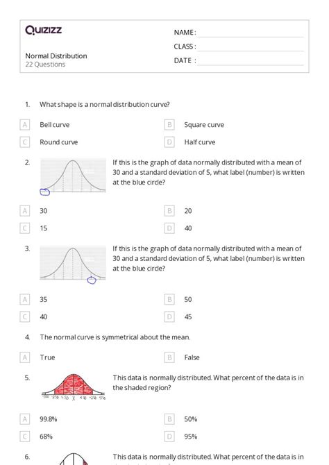 50 Normal Distribution Worksheets For 10th Year On Quizizz Free And Printable