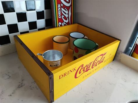 Vintage Collectible Coke Crate 80s Retro Coca Cola Crate Bottle Crate Wooden Box Coke Box Coca