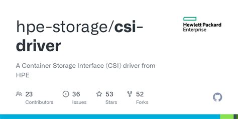 Github Hpe Storagecsi Driver A Container Storage Interface Csi Driver From Hpe