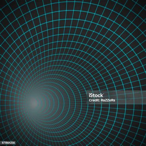 벡터 나선형 터널입니다 와이어 프레임 기술 소용돌이 터널 환상 배경 3차원 형태에 대한 스톡 벡터 아트 및 기타 이미지 3차원 형태 검은색 곡선 Istock