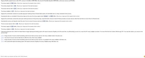 Solved Suppose That The Required Reserve Ratio Is 8 Chegg Com