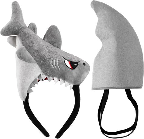 Craftydream 2 Pcs Shark Costume Shark Hat Fin Headbands