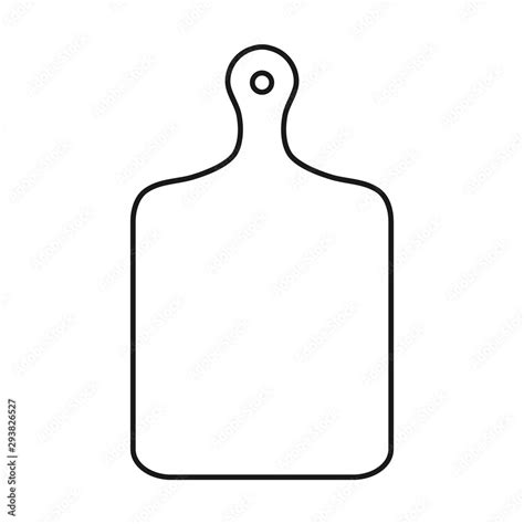 Cutting Board Icon Outline On White Background Linear Icon Kitchen