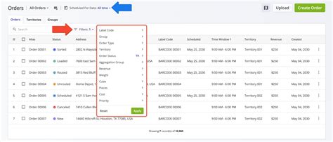 Route Me Order Management Filters Sorting Export And More