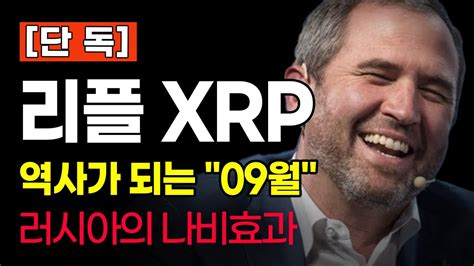 단독 리플 Xrp 역사가 되는 09월 러시아의 나비효과 리플 리플분석 리플전망 리플목표가 리플차트 코인시황 코인분석 Youtube