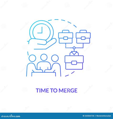 Time To Merge Blue Gradient Concept Icon Stock Illustration