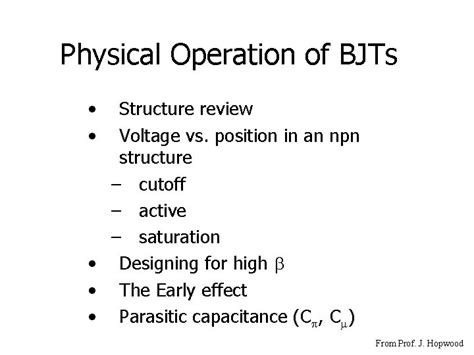 Physical Operation Of Bjts Structure Review Voltage Vs