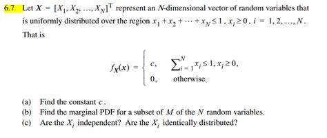 Solved 6 7 Let X X1 X2 XN T Represent An N Dimensional Chegg Com