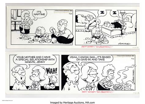 Tom Armstrong Marvin Daily Comic Strip Original Art Group Of 6 Lot