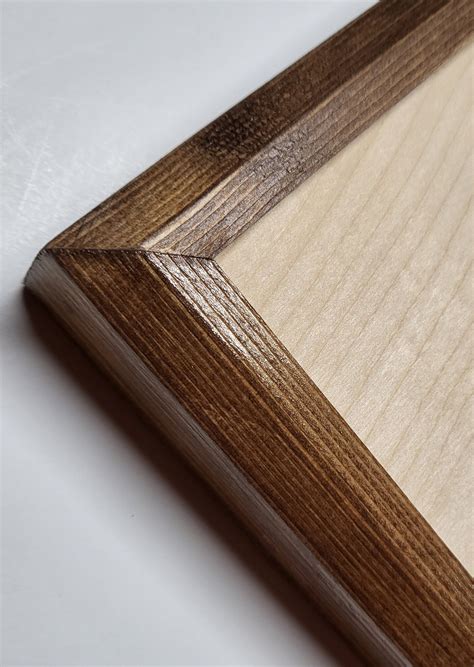 Gloss Chestnut Wood Panel Frame Assembly75 Border With Bevel Made