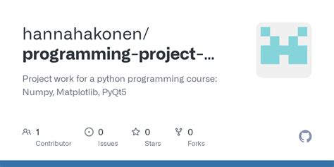 Github Hannahakonen Programming Project Work Project Work For A Python Programming Course