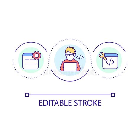 programmer loop concept icon stock vector illustration of adjust