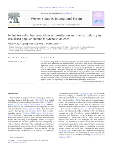 Pdf Selling Sex Sells Representations Of Prostitution And The Sex