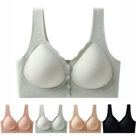 Ashirexll Push Up Bra Plus Size Bras For Women Print Front Buckle Bra