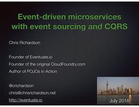 Developing Event Driven Microservices With Event Sourcing And Cqrs