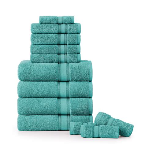12 Piece 100 Cotton Towel Set 550gsm Teal Lane Linen