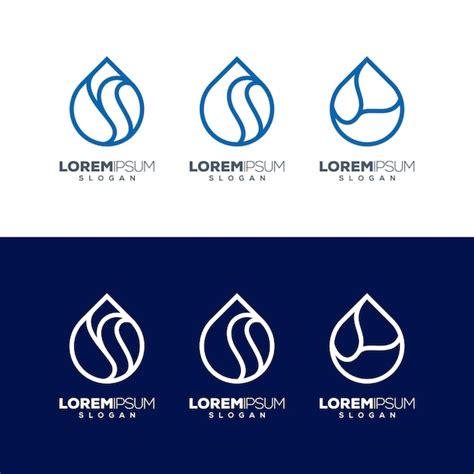 물방울 로고 디자인 프리미엄 벡터