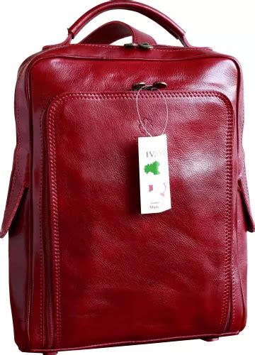 Rucsac Port Laptop Din Piele Naturala Vachetta Rosu Bordo Frl107d
