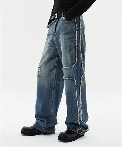 디앤에스알 사이드 컷 오프 데님 위시버킷