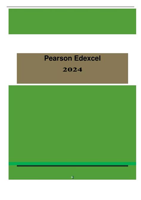 Pearson Edexcel Level GCE GE Geography Advanced PAPER Verified Mark Scheme And