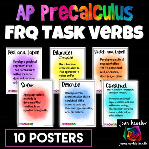 Ap Precalculus Frq Task Verb Posters Plus Handout By Joan Kessler