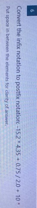 Solved Convert The Infix Notation To Prefix Notation