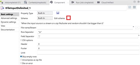 Defining A Component Schema To Read A Delimited File Reading A File In Talend Studio Help