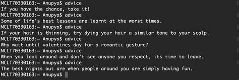 Github Anupya Advice Cli A Simple Cli To Give You Random Advice About Stuff Email
