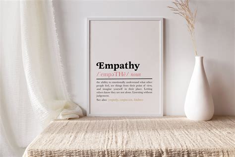 Empathy Definition Print Empathy Poster Empathy Wall Art Etsy
